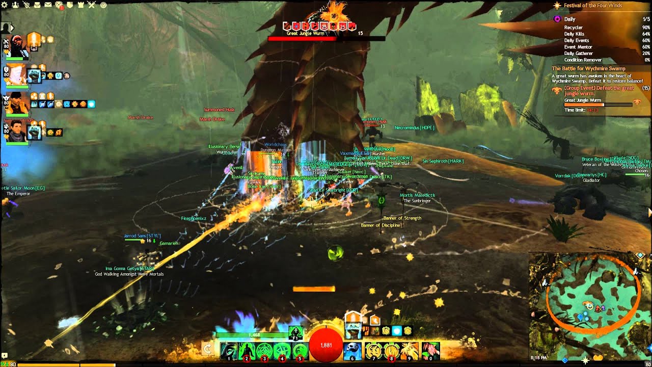 Guild Wars 2 : Defeat the Great Jungle Wurm without dying once - YouTube