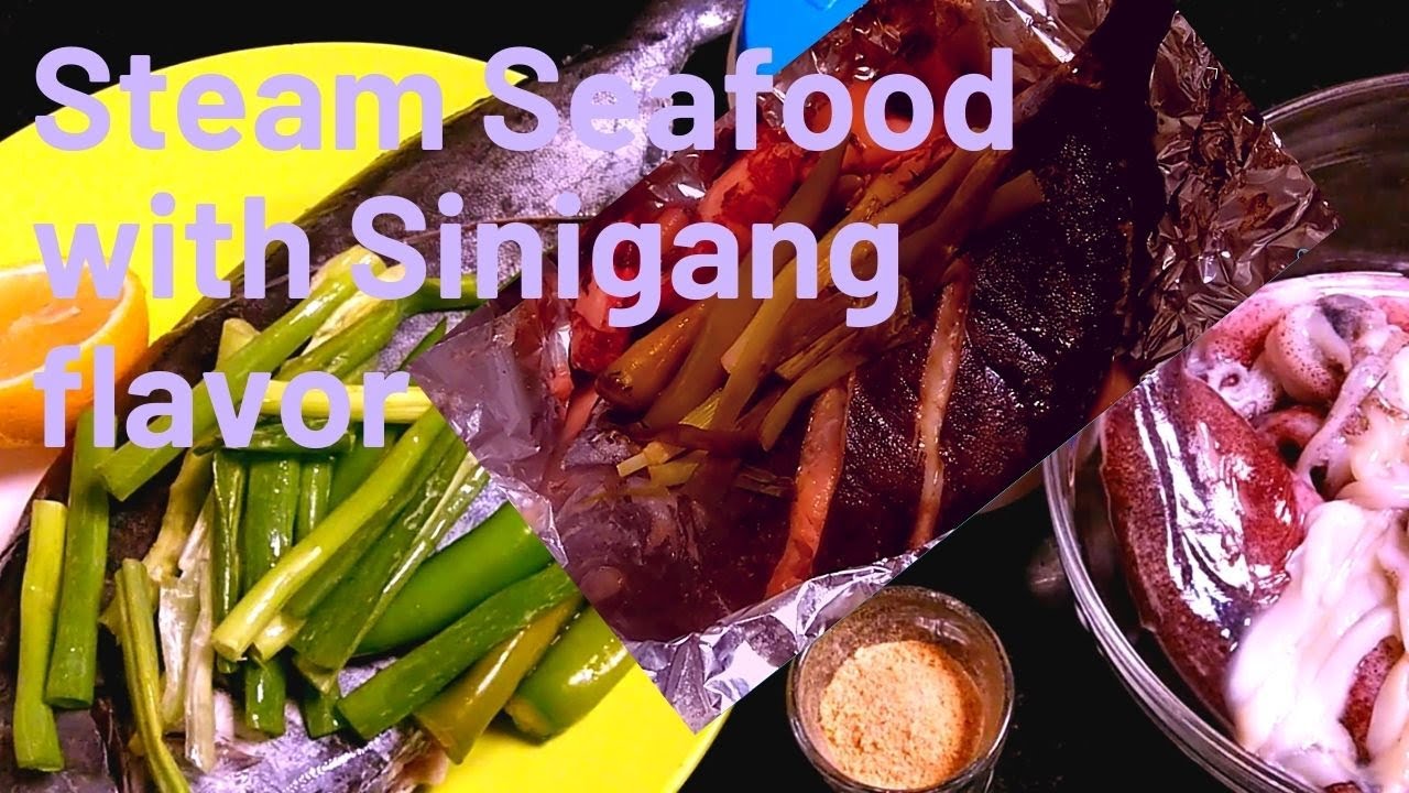 How to make steam seafood sinigang flavor | DIY no oven needed - YouTube
