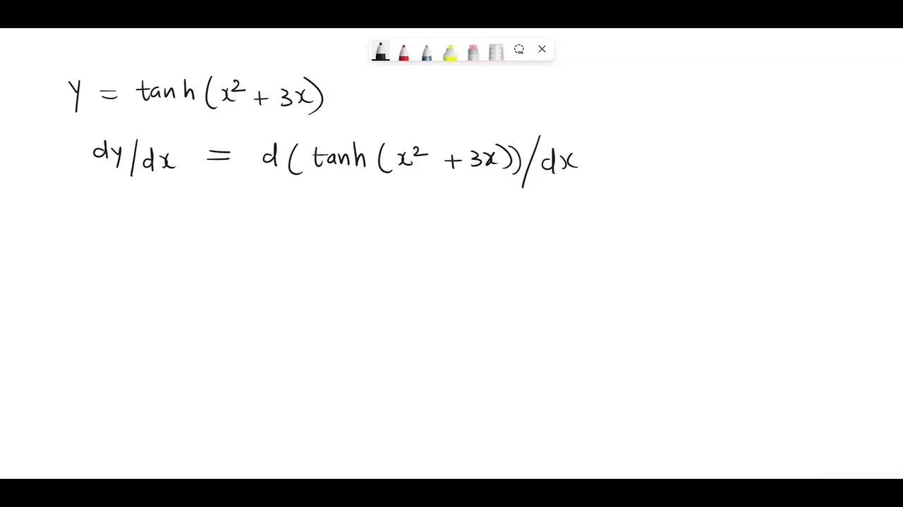 2) Differentiate the following functions: y = tanh(x^2 + 3x) b) y ...