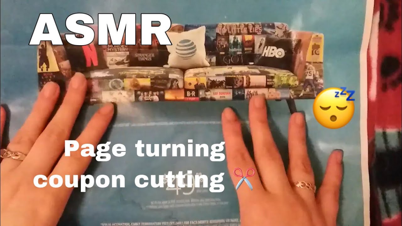 Newspaper Page turning/crinkling & Coupon cutting (No talking) ASMR ...