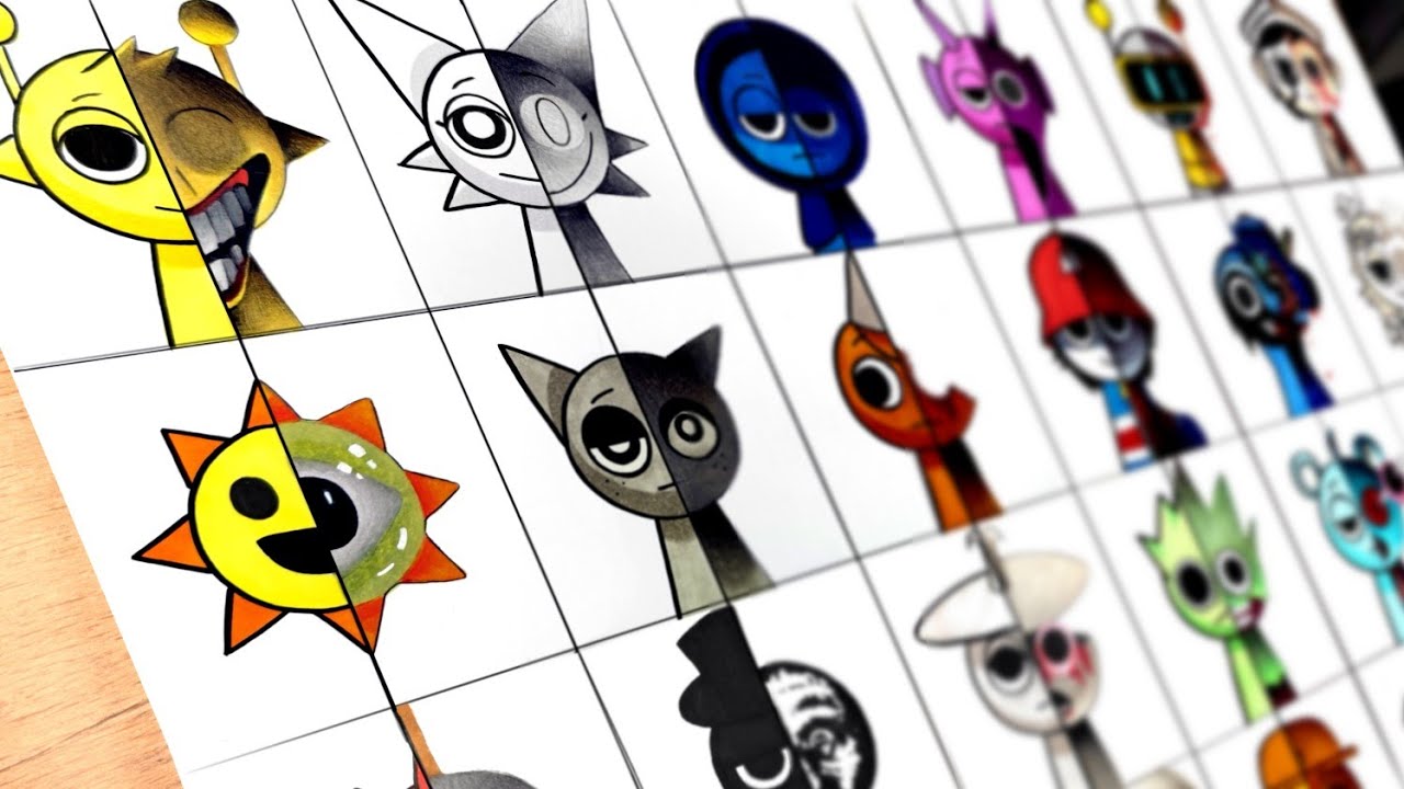 Drawing All Sprunki Normal Vs Horror ( Sprunki Incredibox ) - YouTube