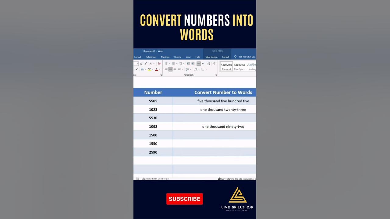 Convert Numbers into Words in Docx File | #shorts #shortviral #msword # ...