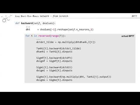 LSTM 3b Backpropagation Through Time the Code - YouTube