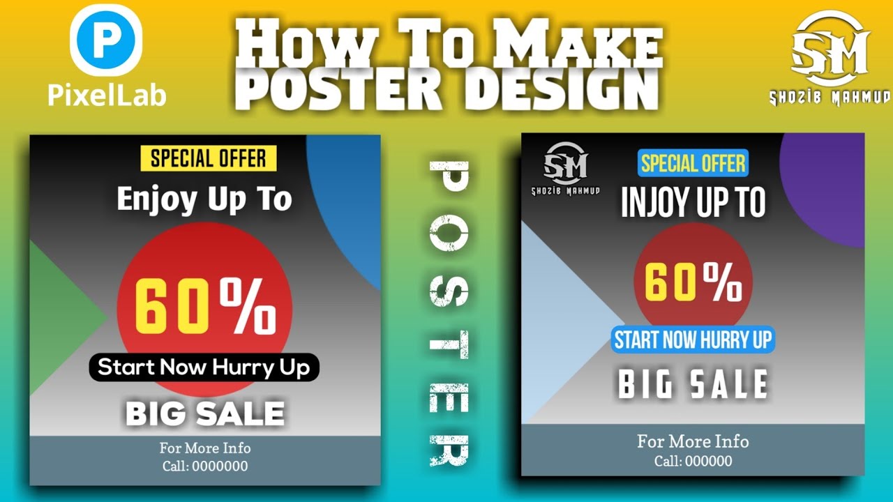 How to make poster on mobile PixelLab 🔥 - YouTube