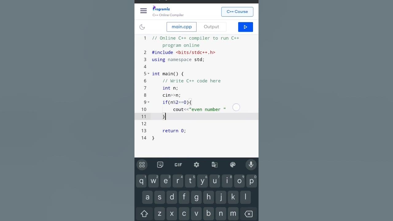 Even Or Odd Number On Mobile Using C Coding Youtubeshorts Shortsfeed Code Youtube