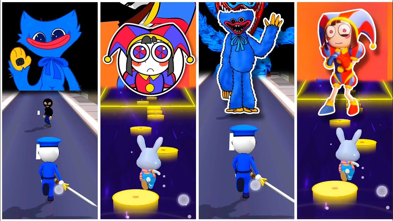 Poppy Playtime- Pomni - Poppy Playtime 3 - POMNI -- Tiles Hop EDM Rush ...