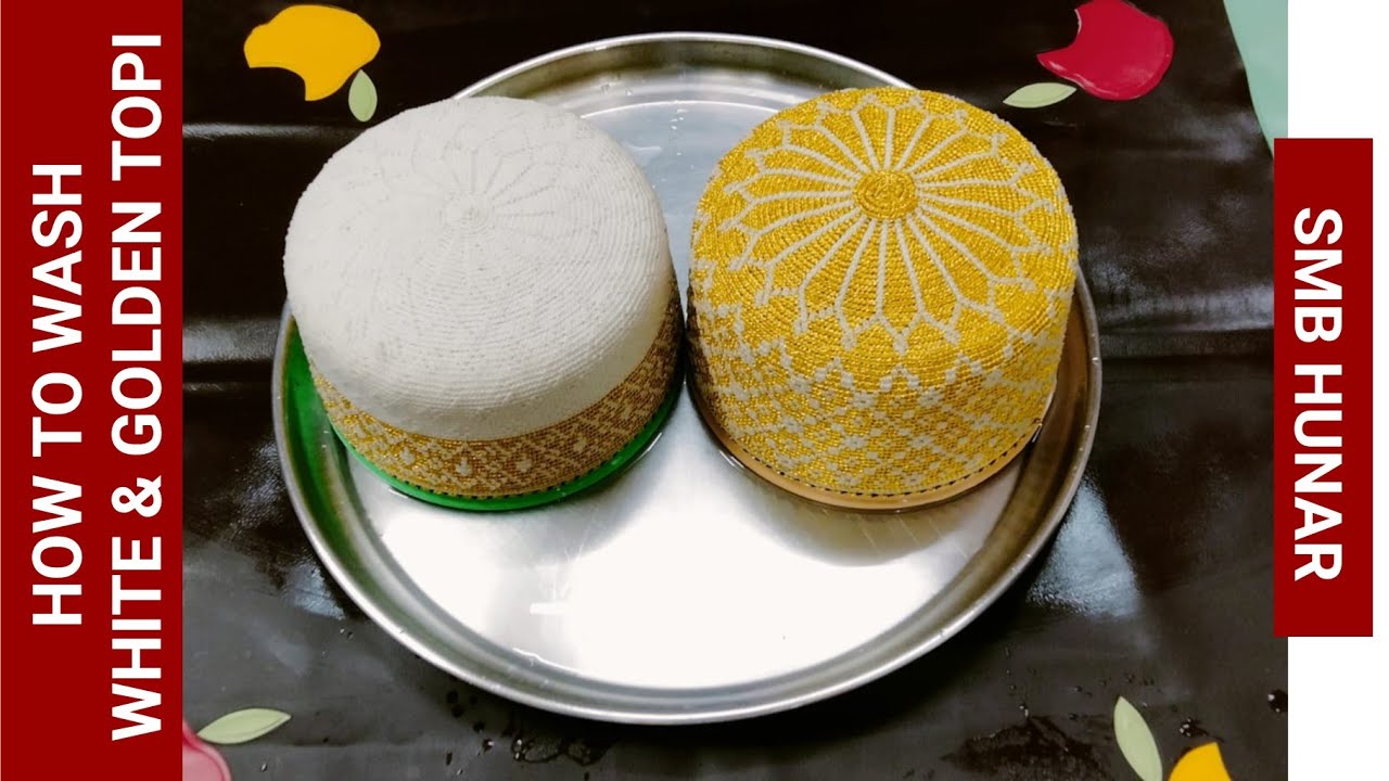 DIY | How To Wash White & Golden Topi - YouTube