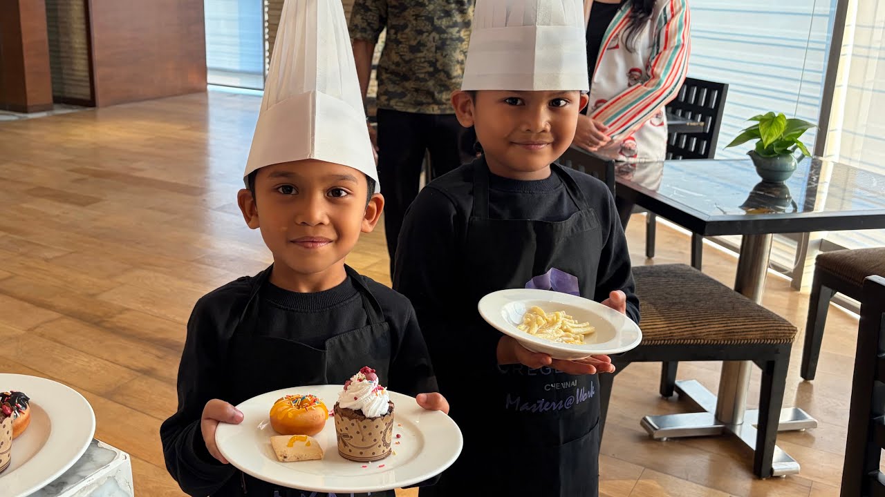 Sai Bros Become Little Chefs 👨‍🍳 | DIY Kids Activity at Biscotti, Hyatt ...