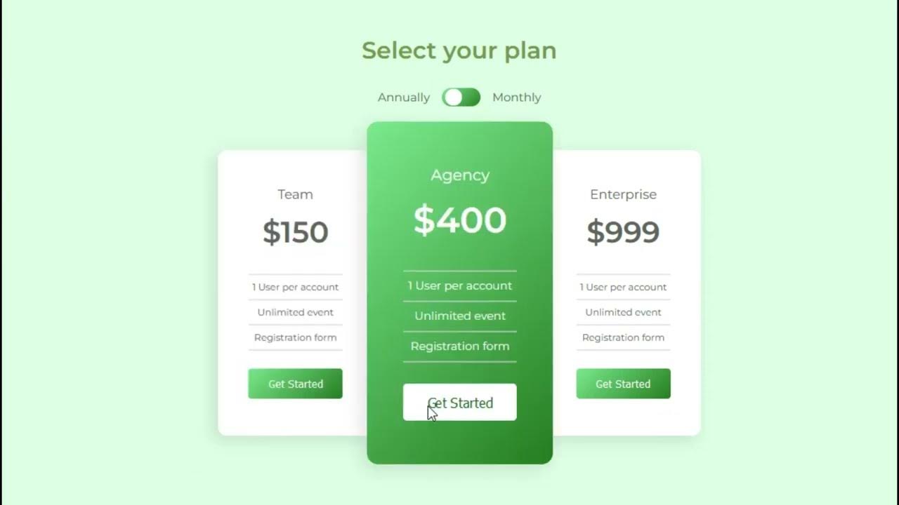 How To Create Pricing Card In HTML And CSS | Responsive Pricing Card - YouTube
