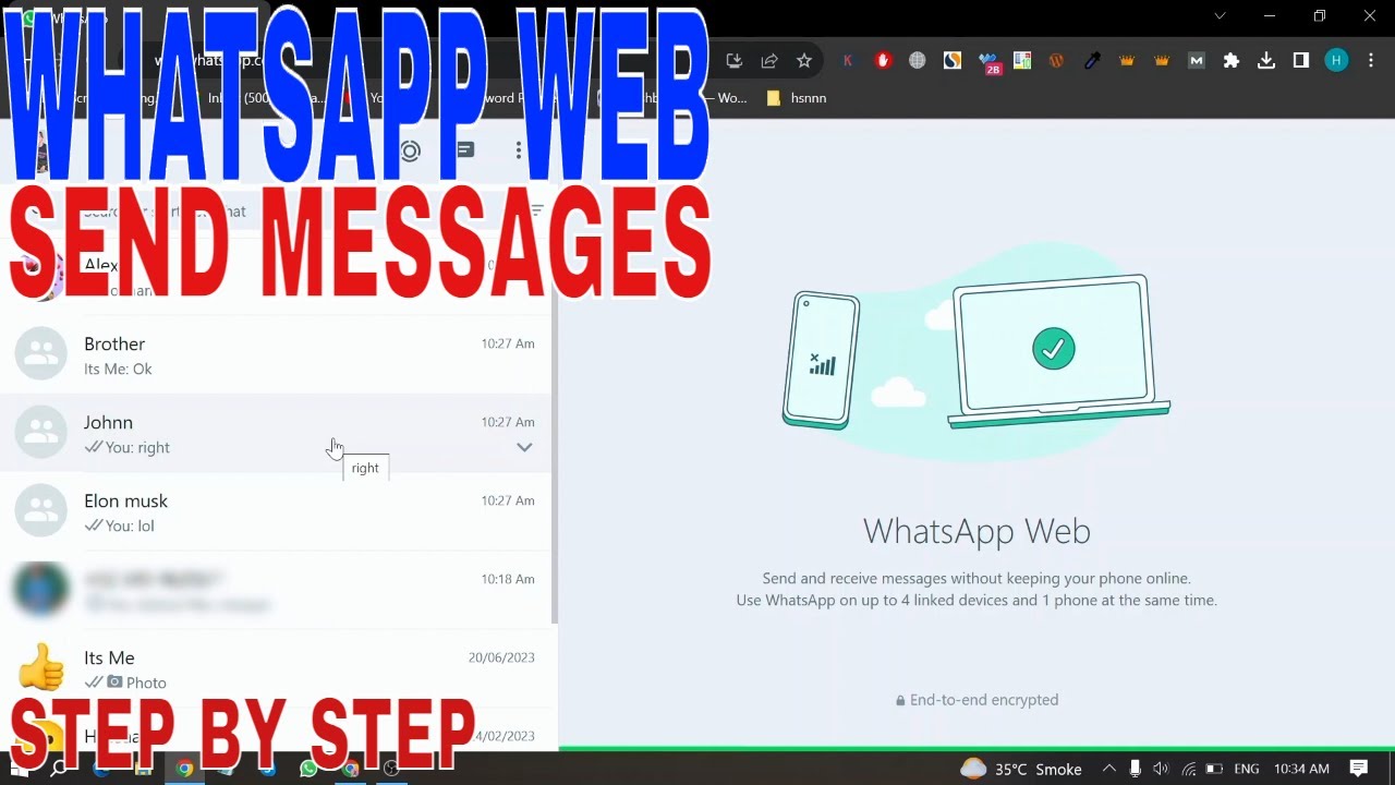 How To Send Messages On Whatsapp Web 🔴 - YouTube