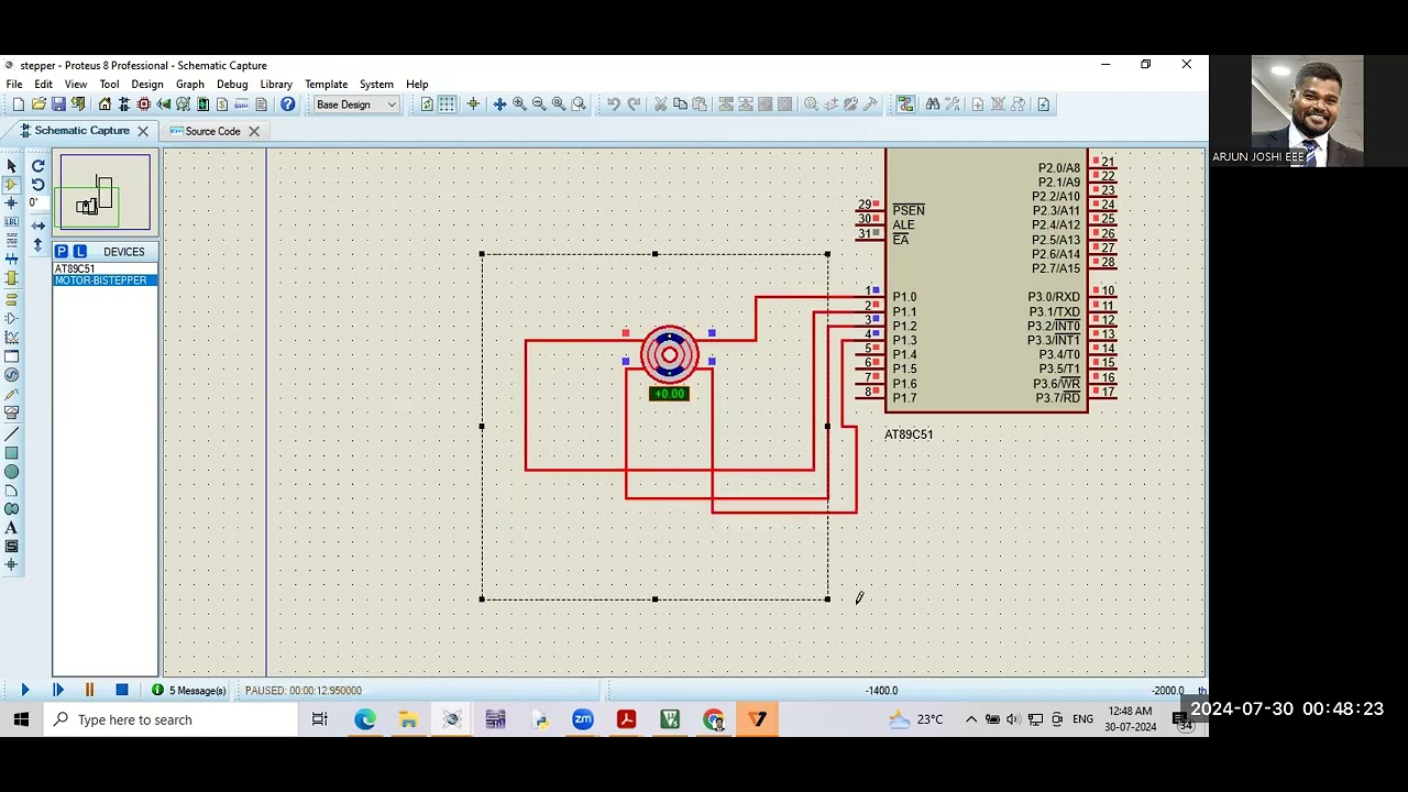 Interfacing a Stepper Motor with AT89C51ED2 Microcontroller in Proteus ...