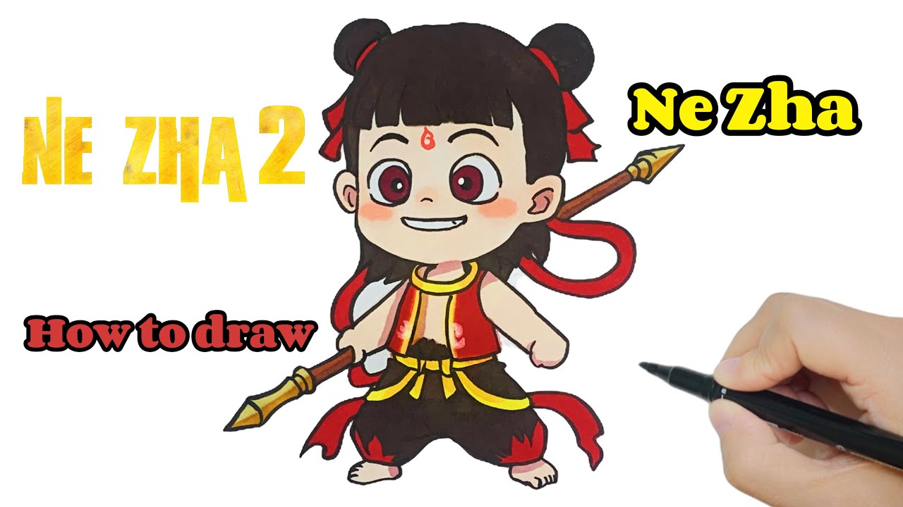 How to Draw Ne Zha from Ne Zha 2 with Colorful Markers Step by Step ...