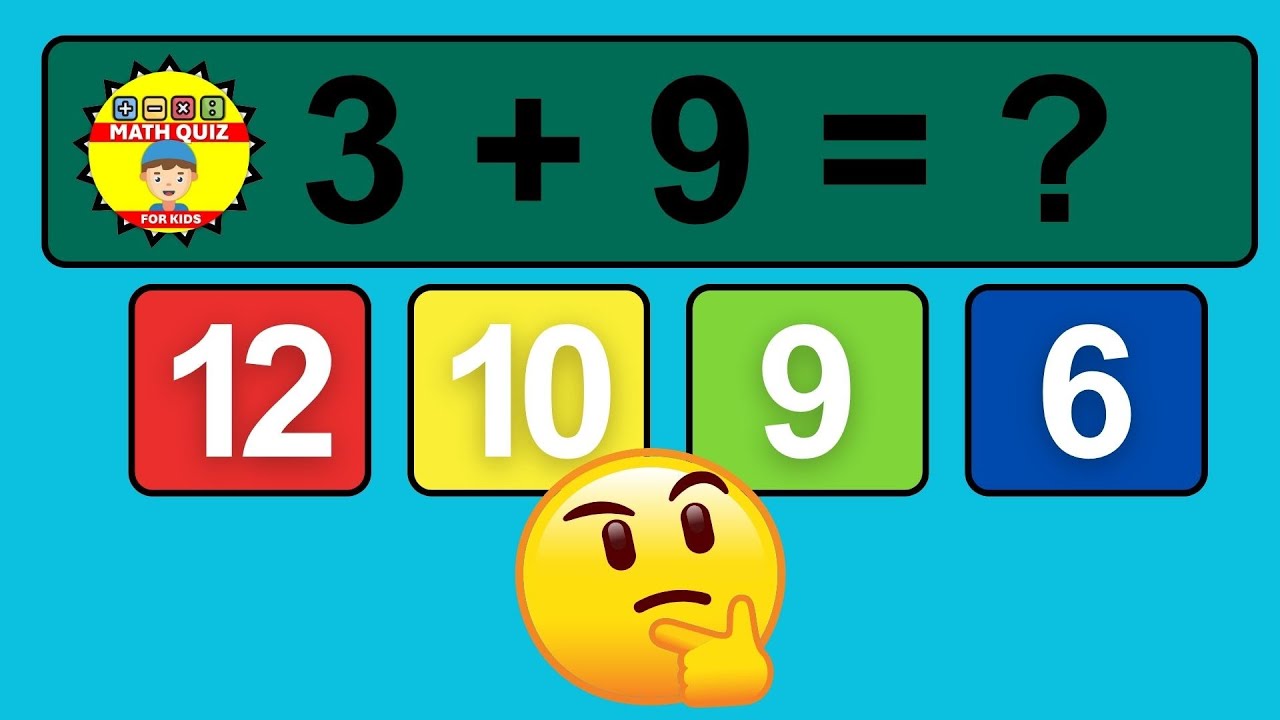 20 Math Quiz for Kids | One Digit Addition Quiz - YouTube