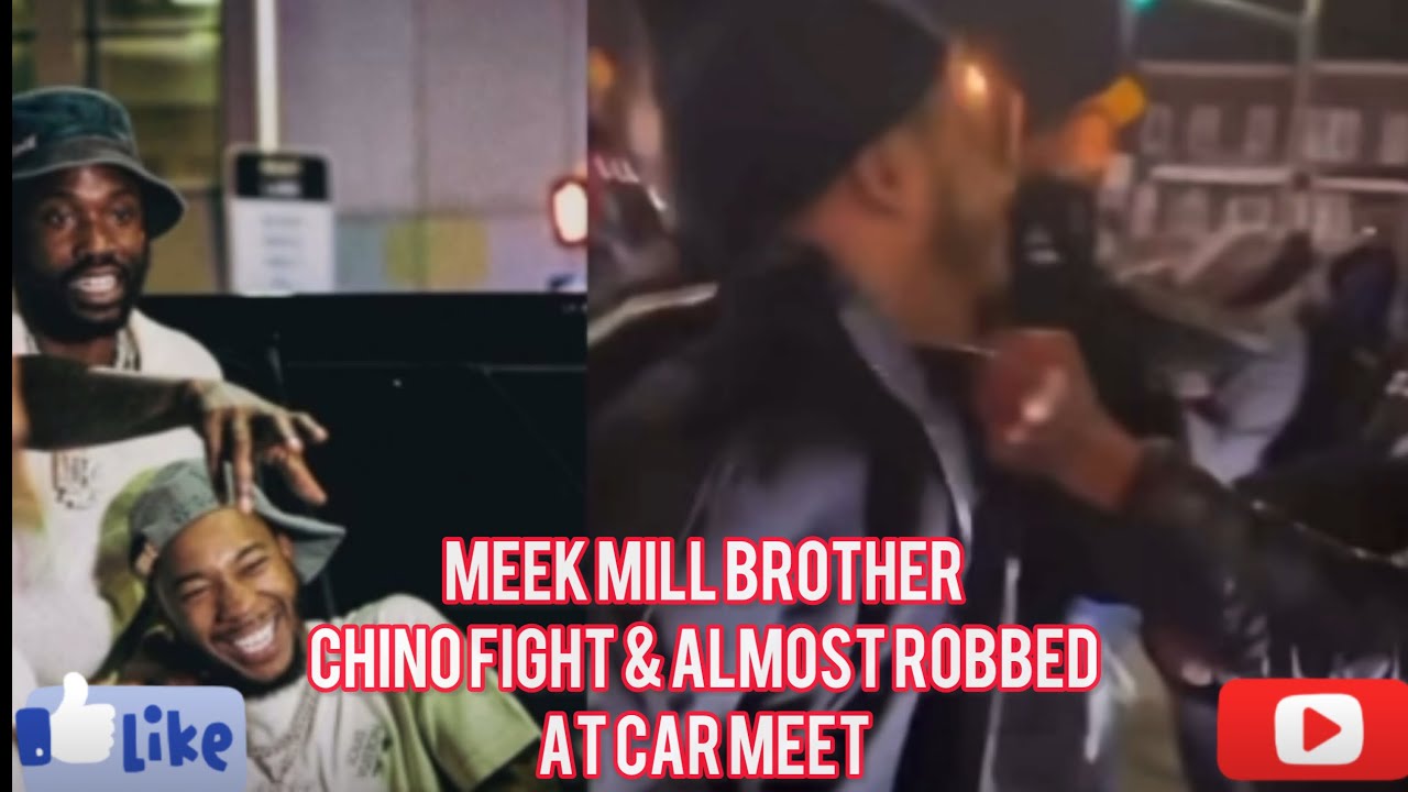 Meek mill brother chino fight & almost robbed at car meet - YouTube