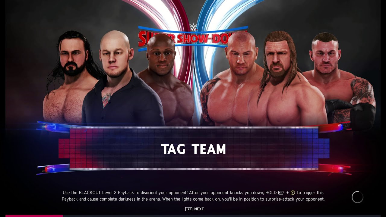 WWE 2K20 Baron Corbin Drew McIntyre Bobby Lashley Vs Evolution Tag Team ...
