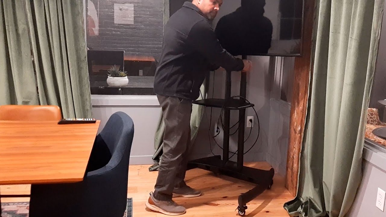 A nice strong and sturdy adjustable tv/monitor stand! - YouTube