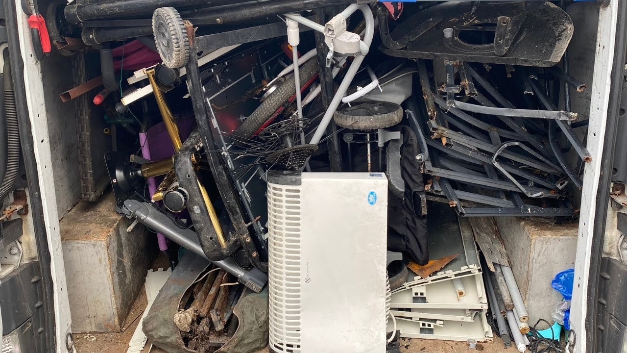 Processing Scrap Metal And Filling The Van With Scrap Metal For The ...