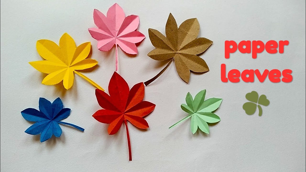 How to make Paper leaves/paper leaf - YouTube