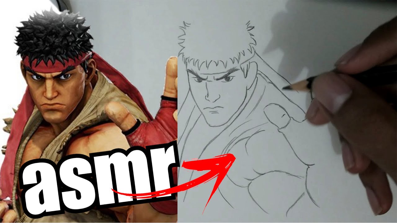 ASMR DRAWING RYU STREET- fighter- DIBUJANDO Ryu STREET- FIGHTER / HOW ...