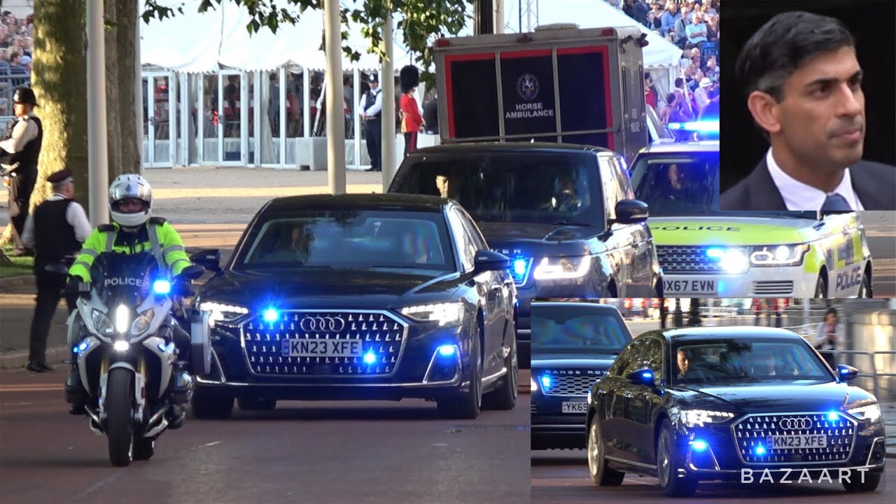 **New Armoured Audi S8** Prime Minster Rishi Sunak’s motorcade in ...