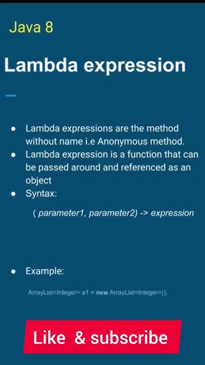 Lamda expression | Java 8 #shorts #javaprogramming #viral #corejava #short #java8 - YouTube