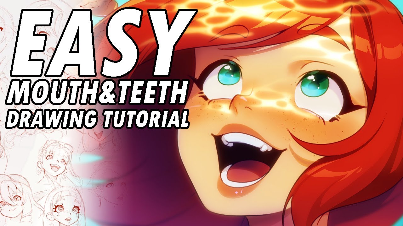 Easy Mouth & Teeth Drawing Tutorial - YouTube