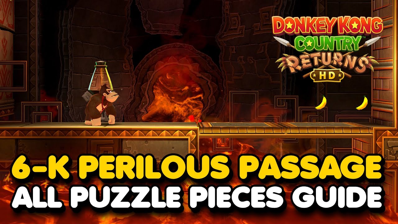 Donkey Kong Country Returns HD - Perilous Passage 6-K (All Puzzle ...