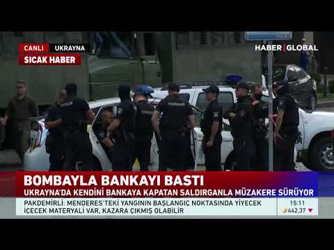 Ukrayna'nın Başkenti Kiev'de Rehine Krizi! Saldırgan Bombayla Bankayı Bastı!