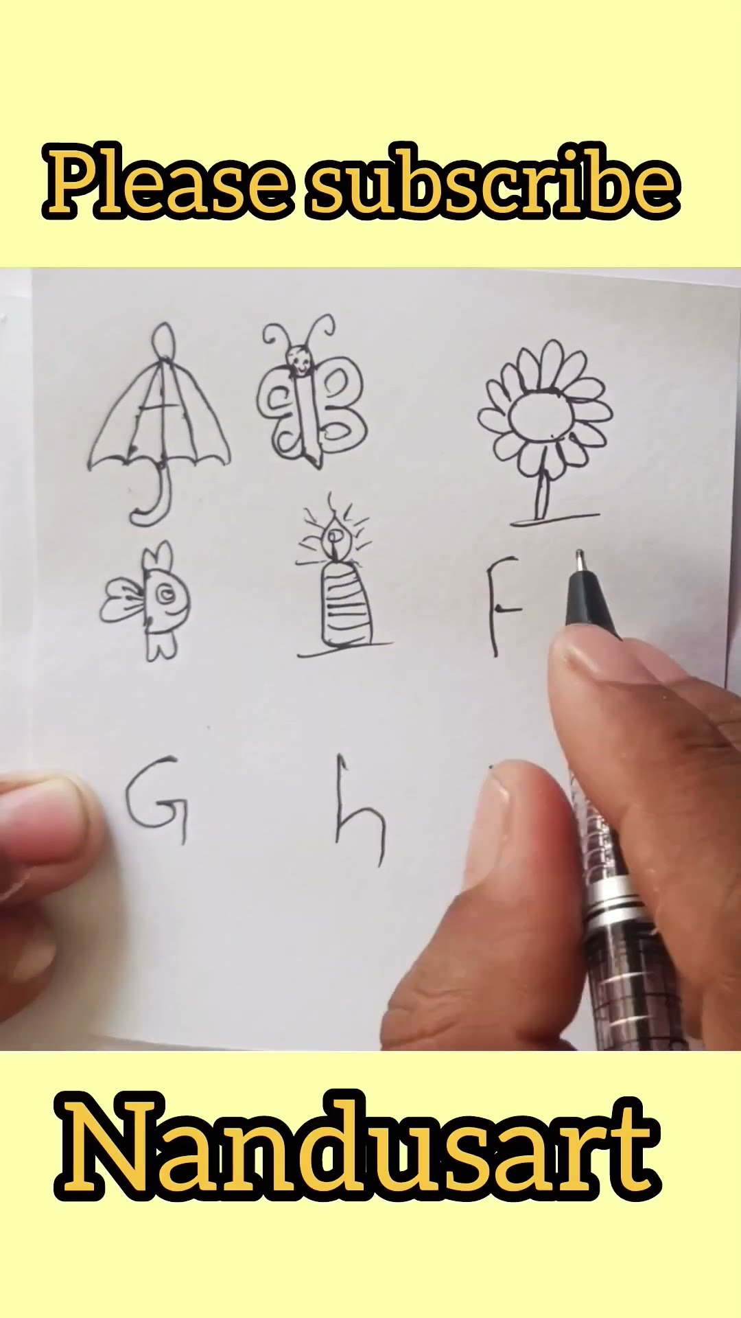 Simple and easy drawing with Letters A-I #letter #letterdrawing # ...