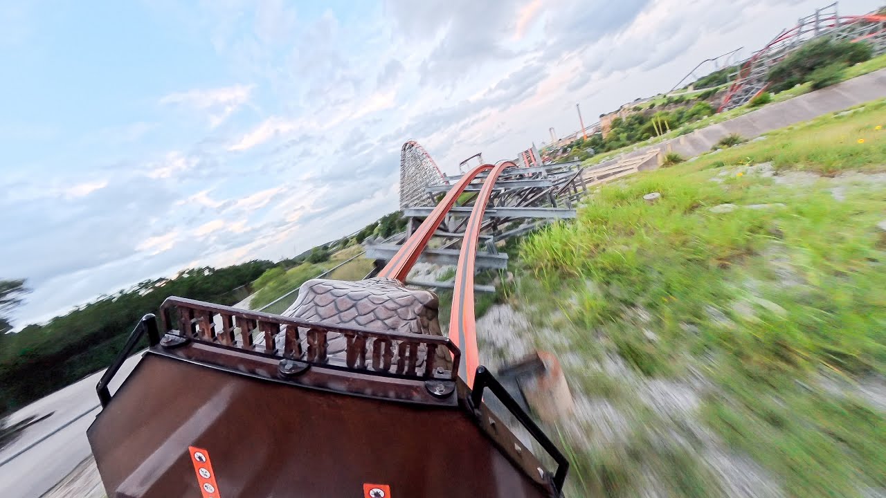 Insane Drop Off a Cliff - Iron Rattler at Six Flags Fiesta Texas [POV ...