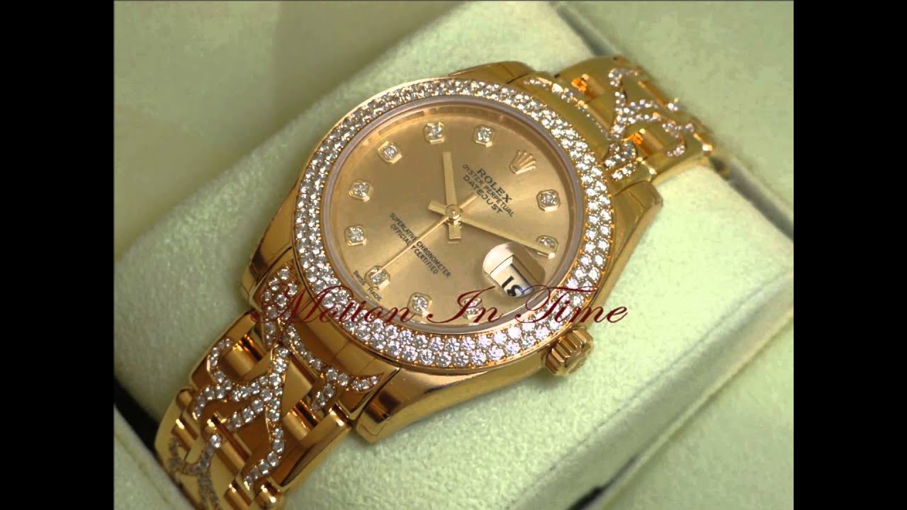 Rolex Pearlmaster Medium Size 34mm Masterpiece Diamond Yellow Gold ...
