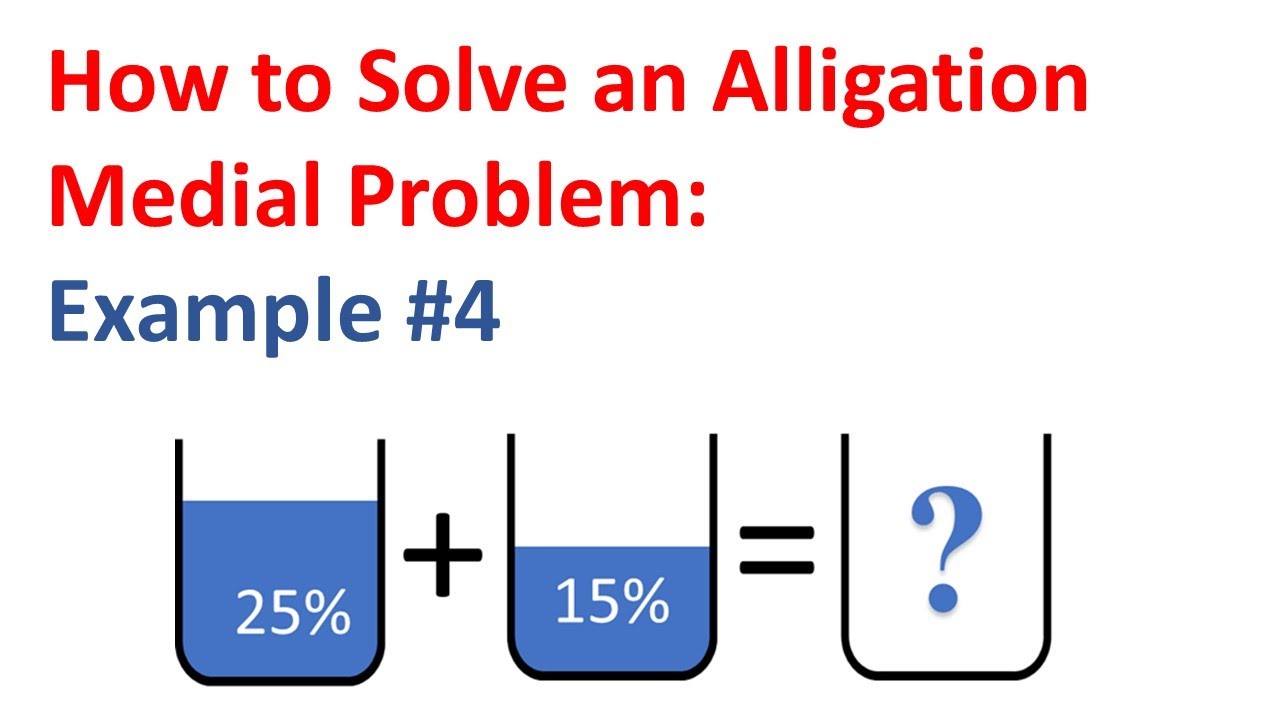 Pharmacy Calculations: How to Solve an Alligation Medial Problem ...