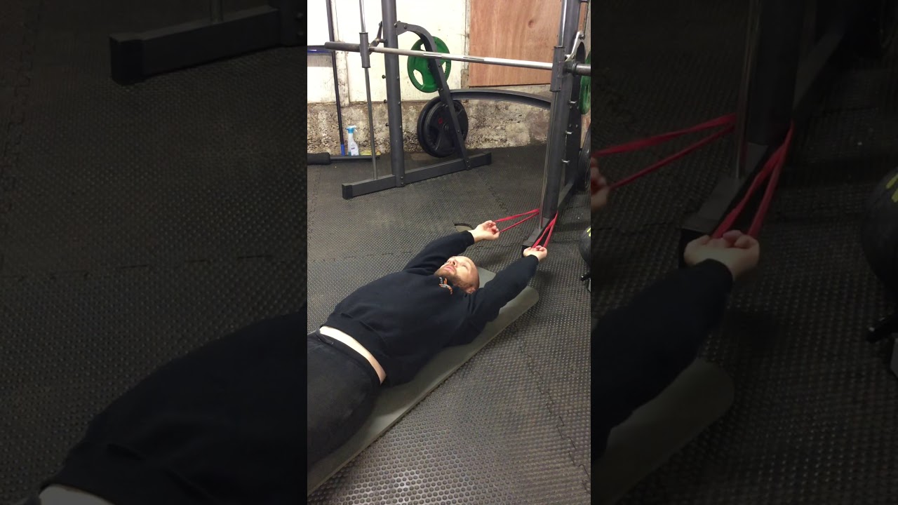 Lying Band Lat Pull Down - YouTube