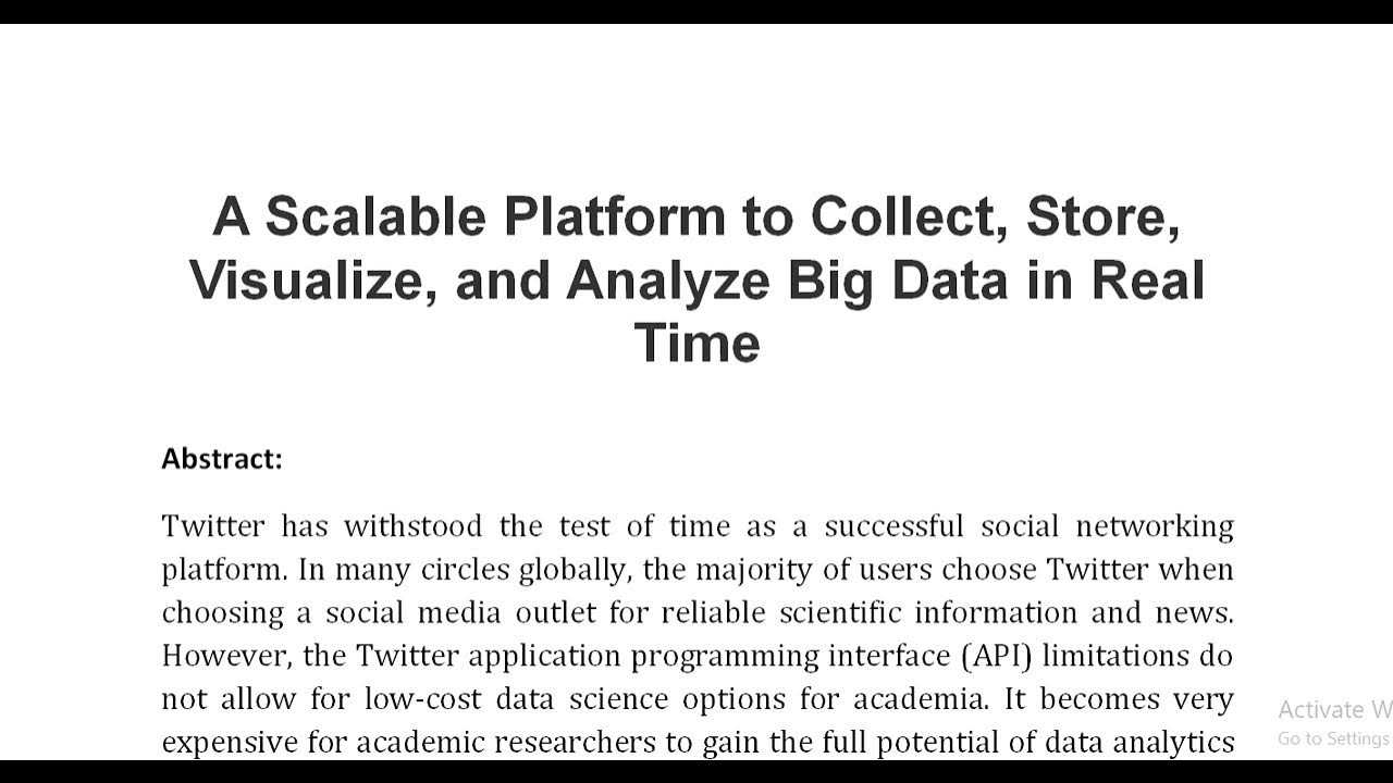 A Scalable Platform to Collect, Store, Visualize, and Analyze Big Data in Real Time - YouTube