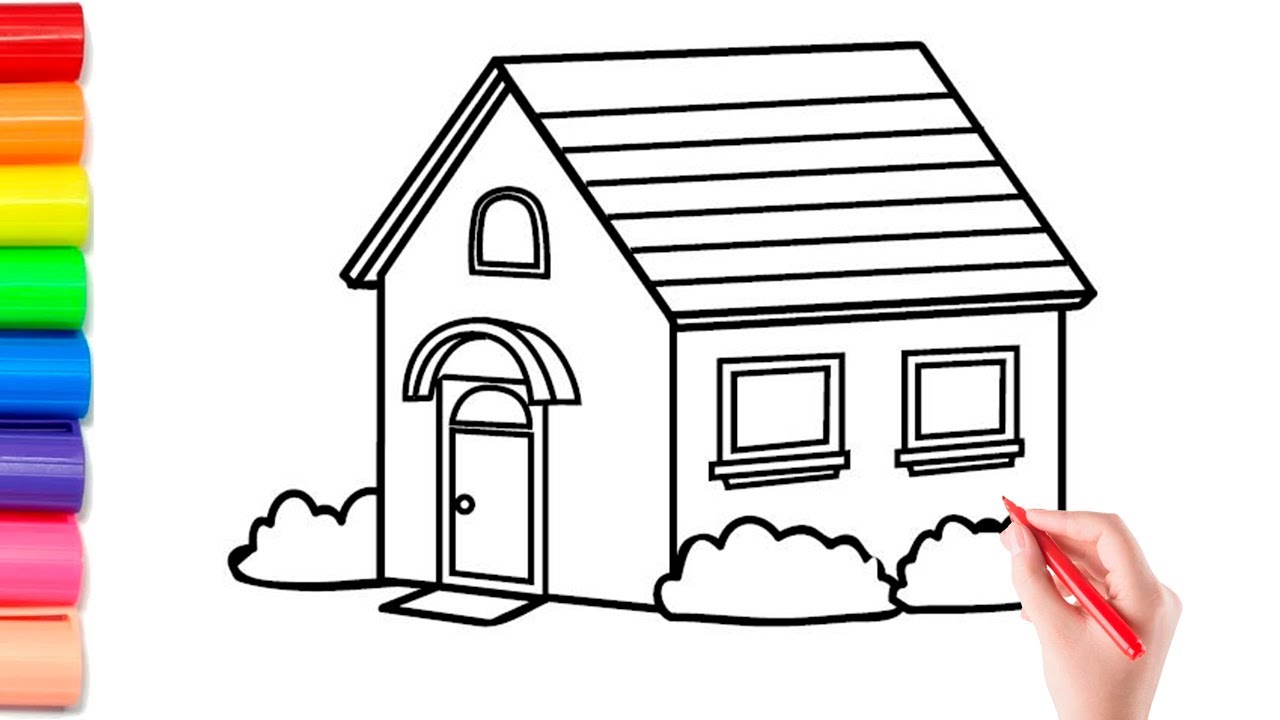 How to draw house and color rainbow fun for kids | 아이들을 위한 재미있는 집을 그리고 ...