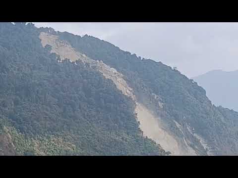 Sikkim's deadly landslide... just below Bhaley dhunga ropeway.. nice ...
