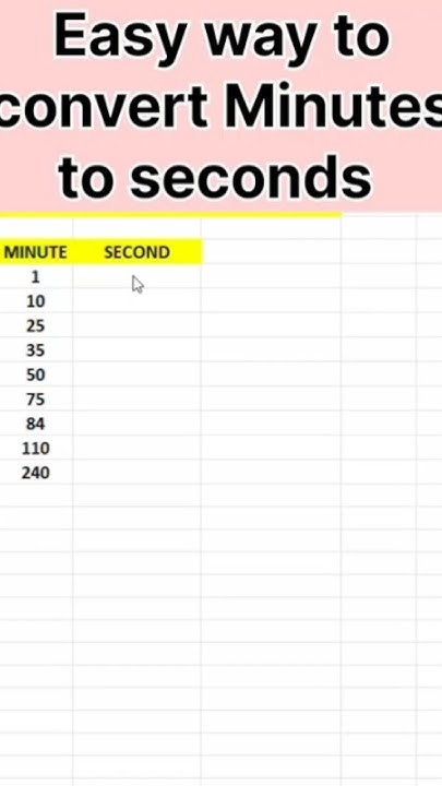 How To Convert Minutes To Seconds In Excelexcelexcelshortcuts Microsoft Tipsandtricks