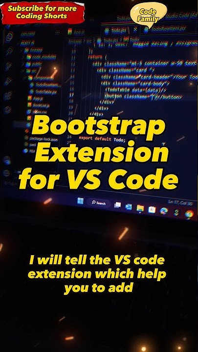 VS code extension for Bootstrap, how to add a vs code extension for Bootstrap - YouTube