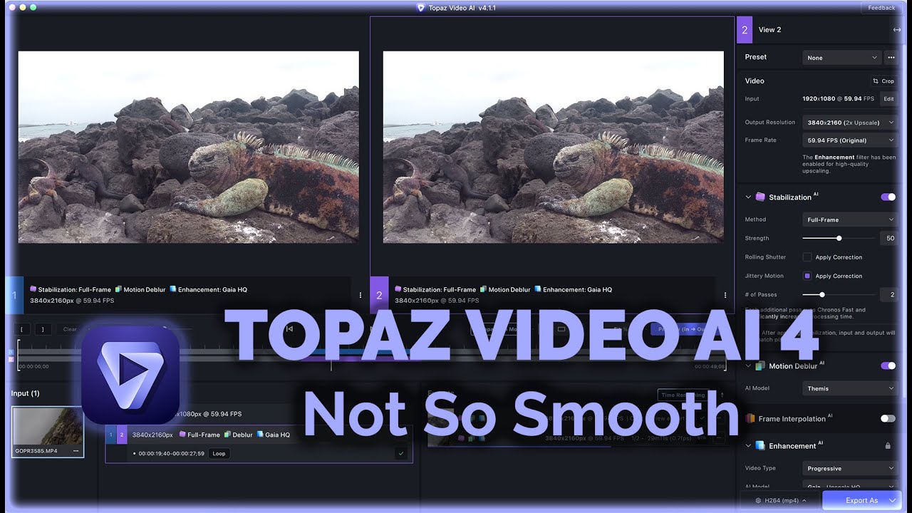 Topaz Video AI 4 Review | Galapagos Islands Real Life Example | Upscale ...