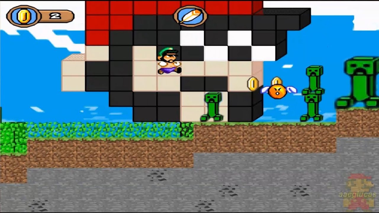 NEW Super Mario Troll: EPIC DIGITAL ADVENTURE 100% - WORLD 1: MINECRAFT ...