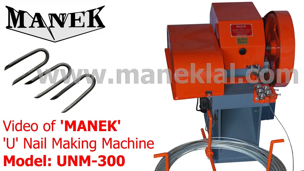 Manek - 'U' Nail / Fence Staple Making Machine - Double Stroke - Model ...