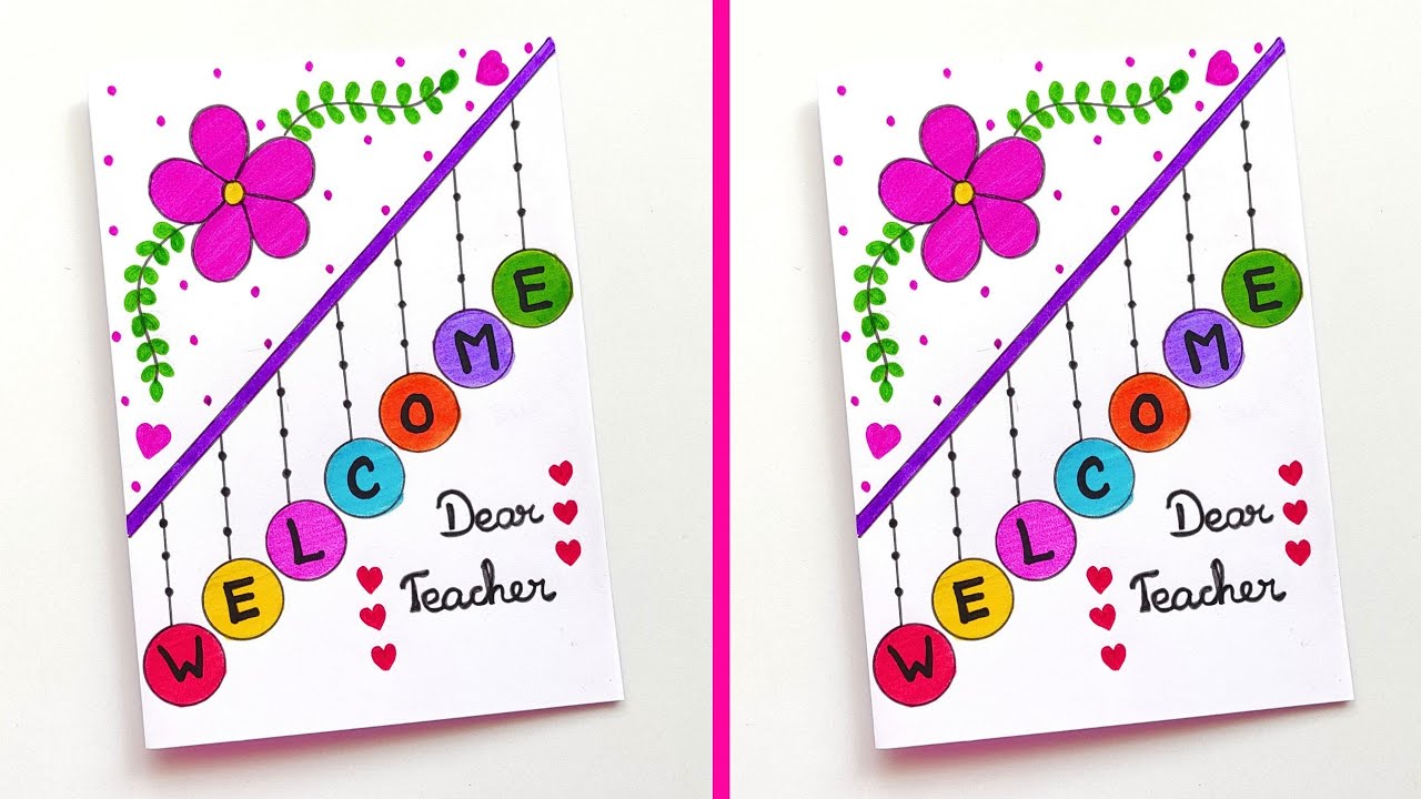 Welcome Card | Easy & Cute Welcome Greeting Card for Teachers | How to ...