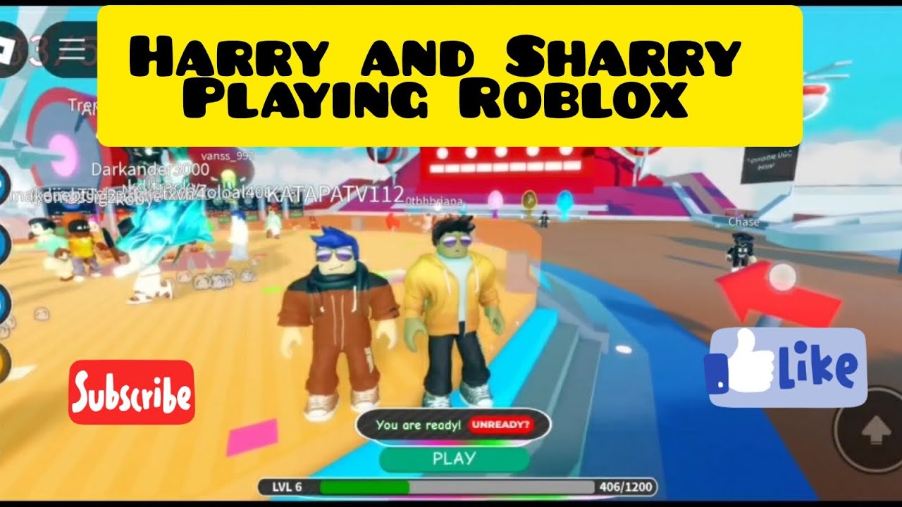 Harry and Sharry Fun World | Playing Roblox | last to leave the circle ...