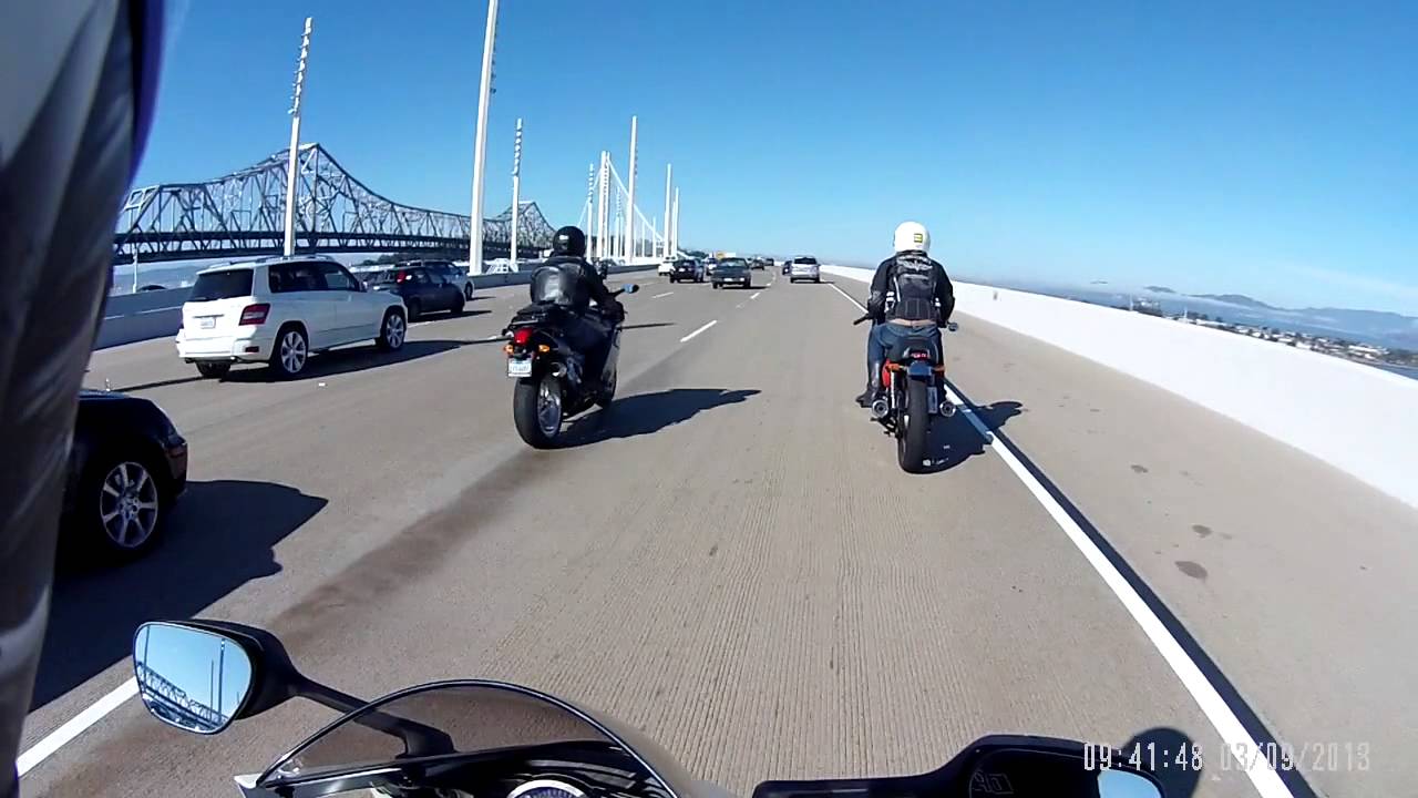 Hunter helmet cam first morning across new Bay Bridge Eastern Span, Sep ...