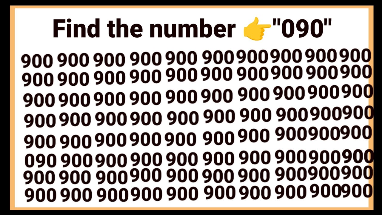 Find the number 👉"090" within 1 minute. - YouTube