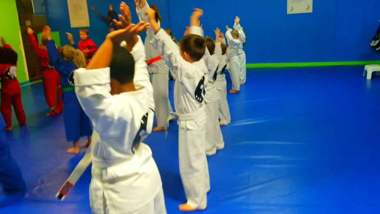 Kids karate in Bethlehem, ga warmup time - YouTube