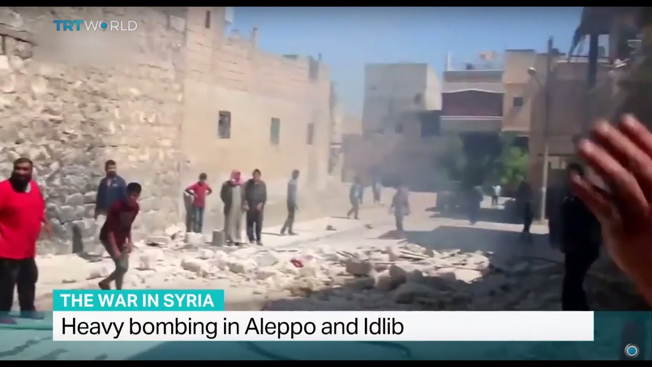 Heavy bombing in Aleppo and Idlib, Jon Brain reports - YouTube