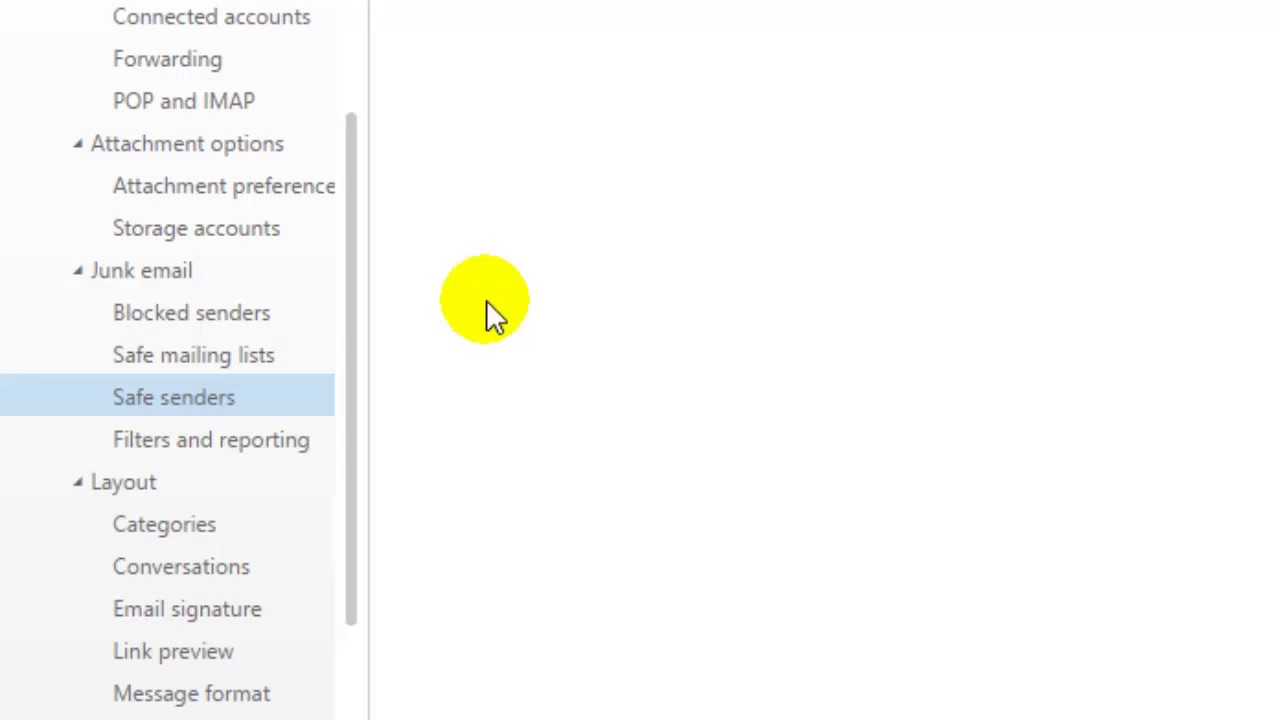 How to whitelist senders in outlook webmail 365 - YouTube