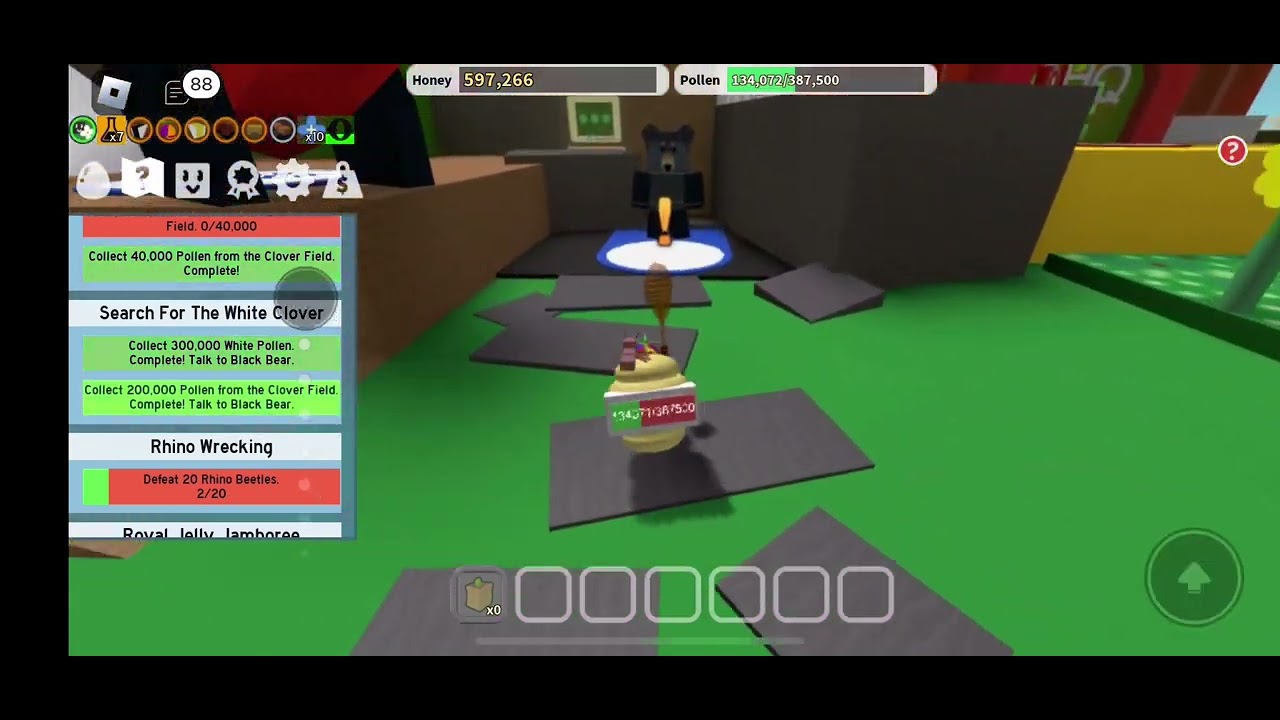 Bee Swarm Simulator Search For The White Clover And Quest Badge hotshot ...