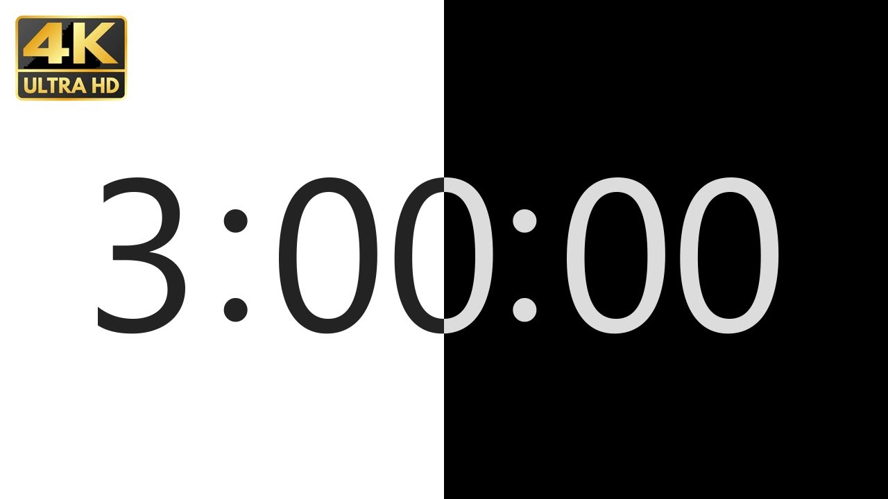 3 Hour ( 180 Minute ) Countdown Timer | Visual Background Inversion ...